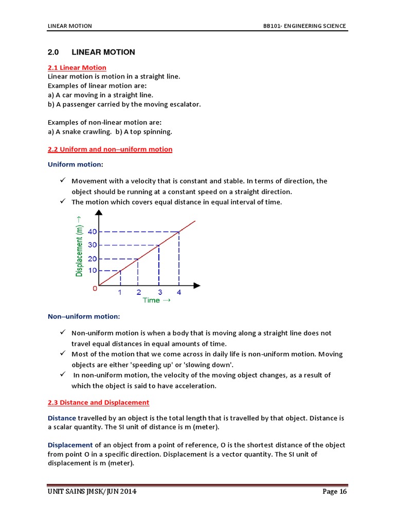 Engineering Science: Linear Motion | PDF | Acceleration | Velocity