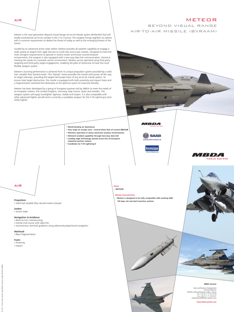 Meteor AAM | PDF | Rockets And Missiles | Military Science