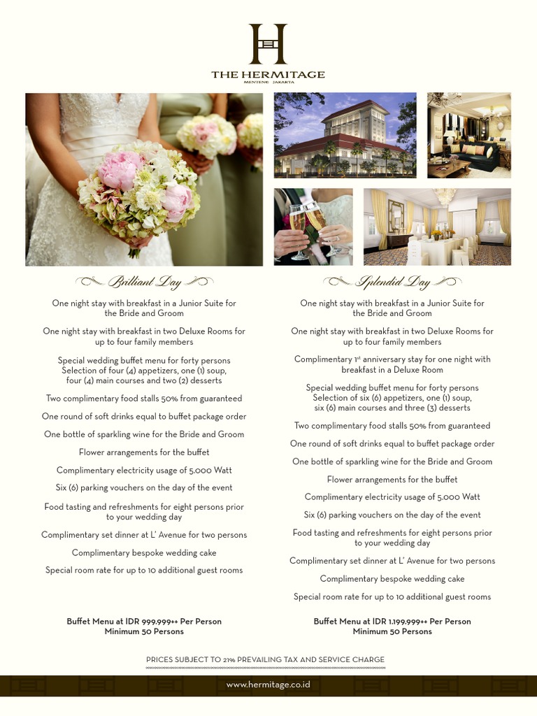 Wedding Package The Hermitage Jakarta Hotel | Download Free PDF ...