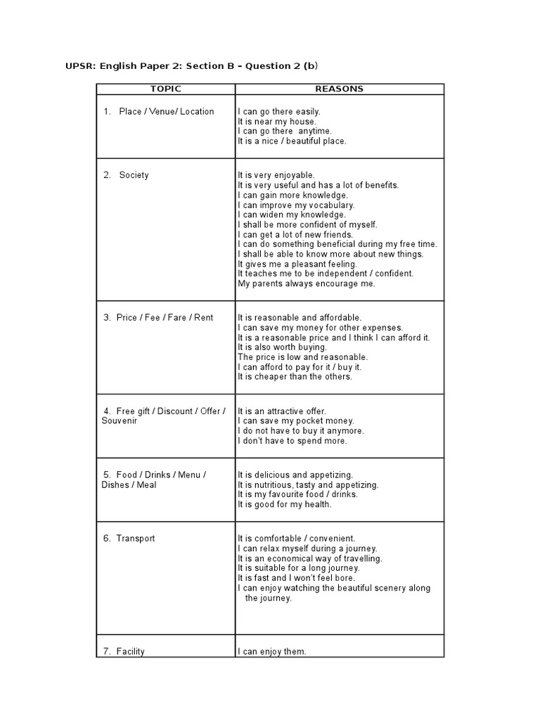UPSR... Tips For Qs 2 Paper 2 | PDF