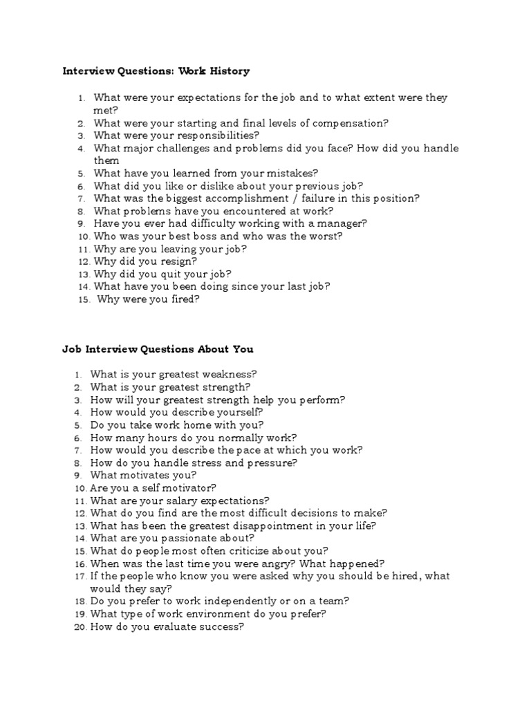 Interview Questions Note | PDF