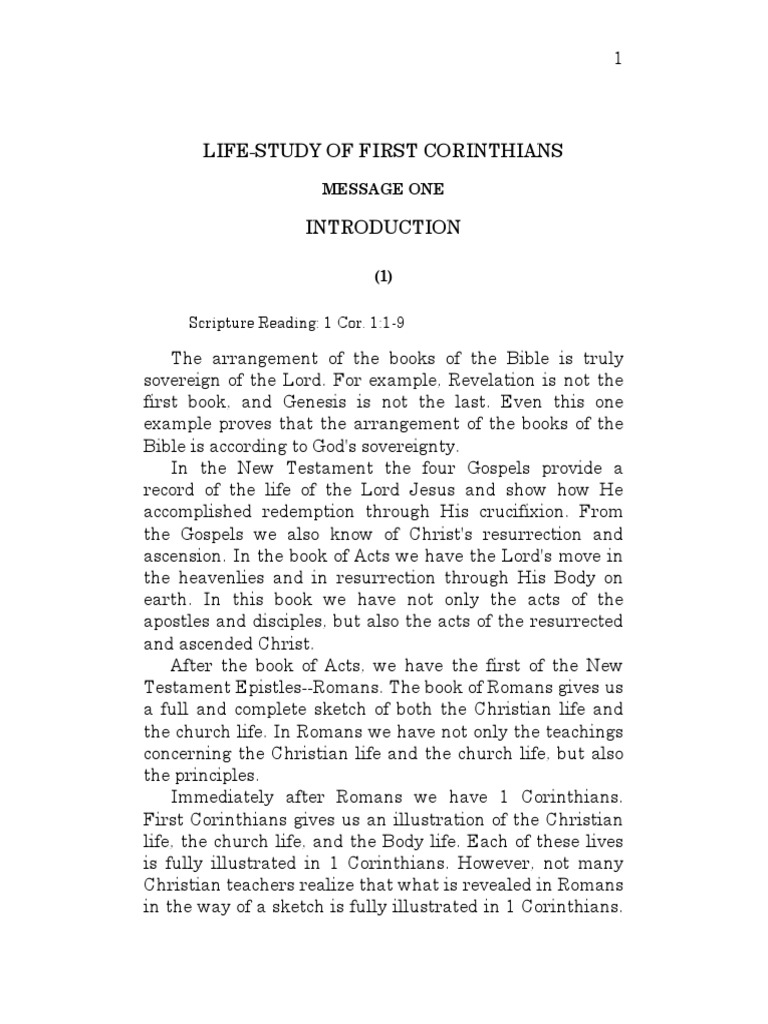 1 Corinthians | PDF | First Epistle To The Corinthians | Paul The Apostle