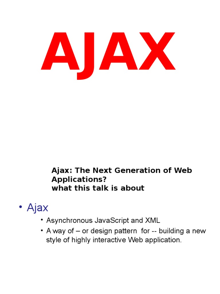 Ajax Ajax Programming Java Script 