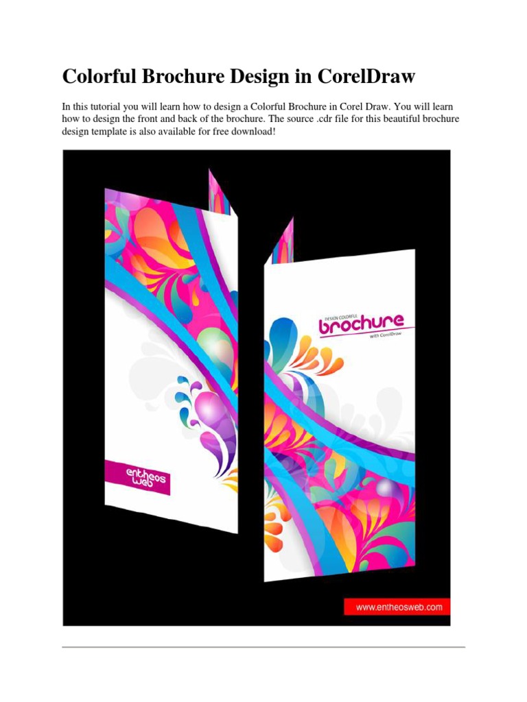 Colorful Brochure Design in CorelDraw | PDF | Shape | Software