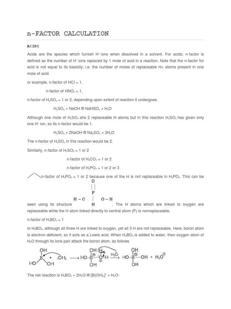 N Factor | PDF | Redox | Ion