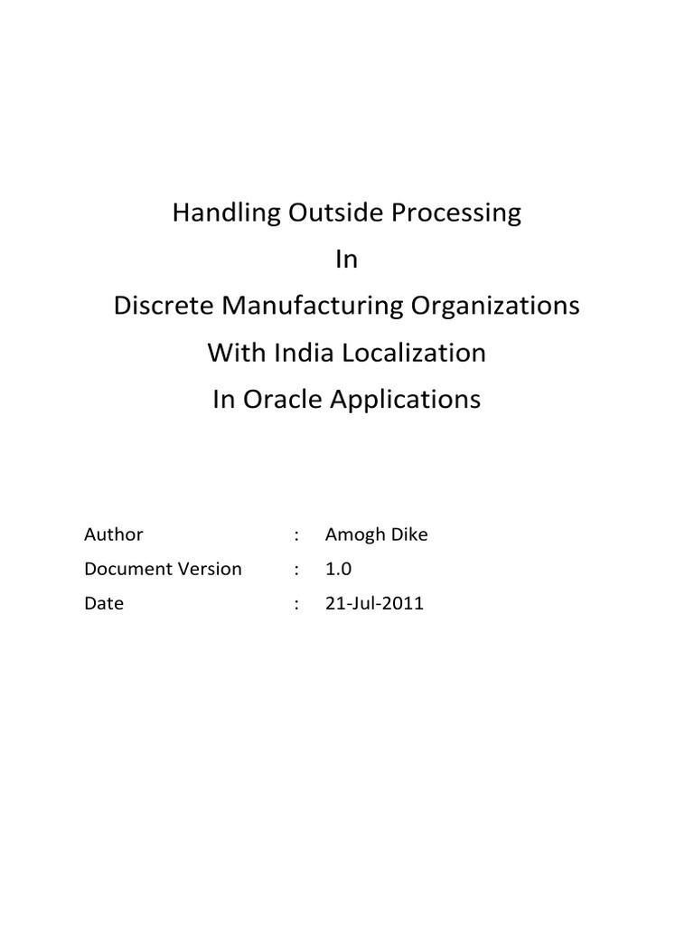OSP With India Localization | PDF | Tariff | Inventory