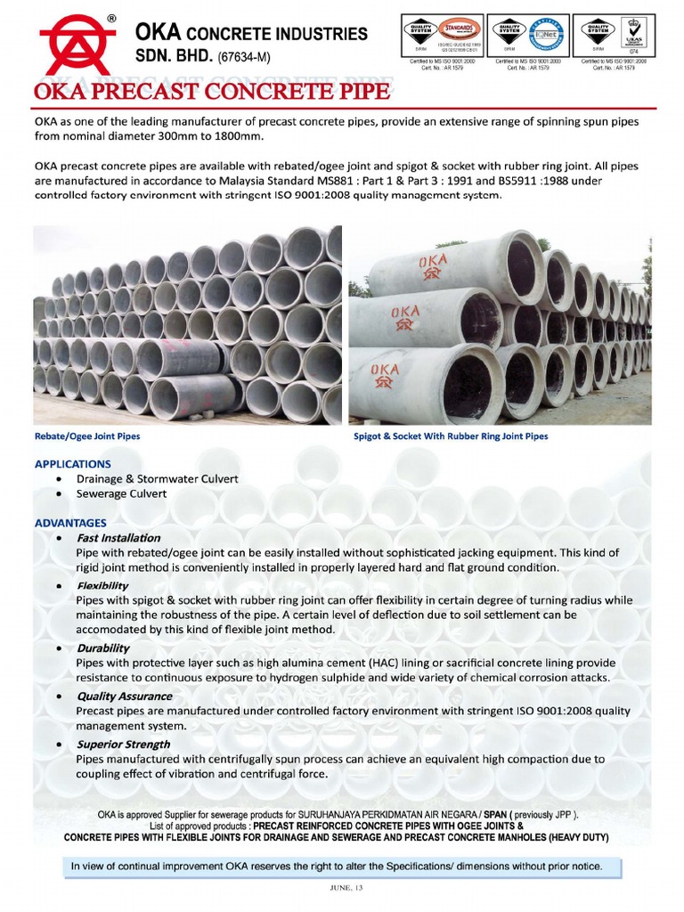 OKA Precast Concrete Pipes | PDF