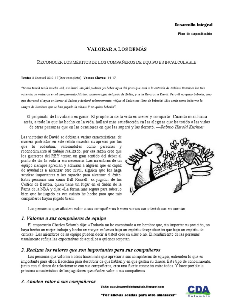 Tema Valorar A Los Demas | PDF | David