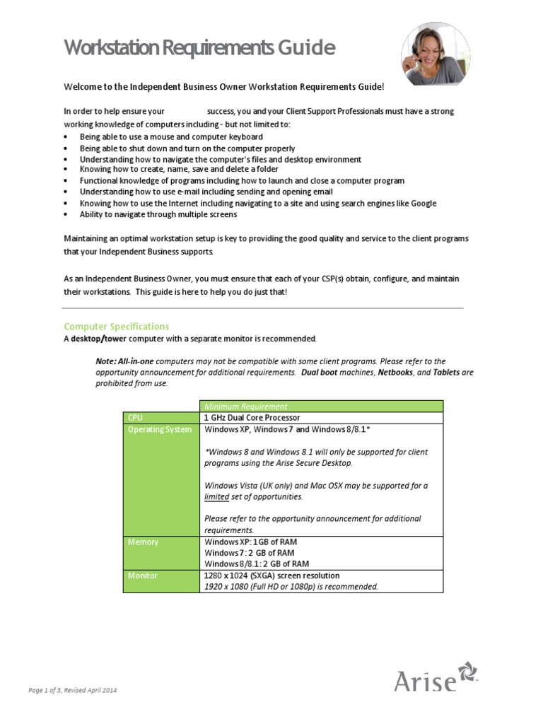 Workstation Requirements | PDF | Desktop Computer | Workstation