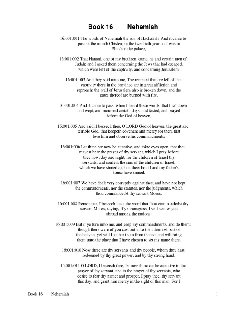 The Bible, King James Version, Book 16: Nehemiah by Anonymous | PDF ...