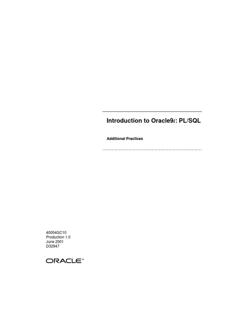 Introduction To Oracle9i PL-SQL Vol 3 | PDF | Business