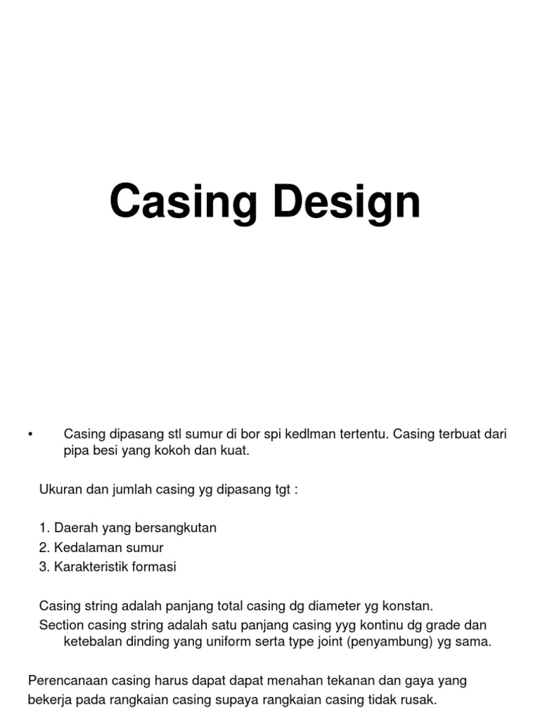Casing Design Fundamentals | PDF