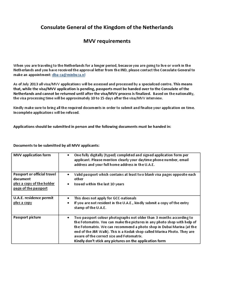 MVV Requirements | PDF | Travel Visa | Passport