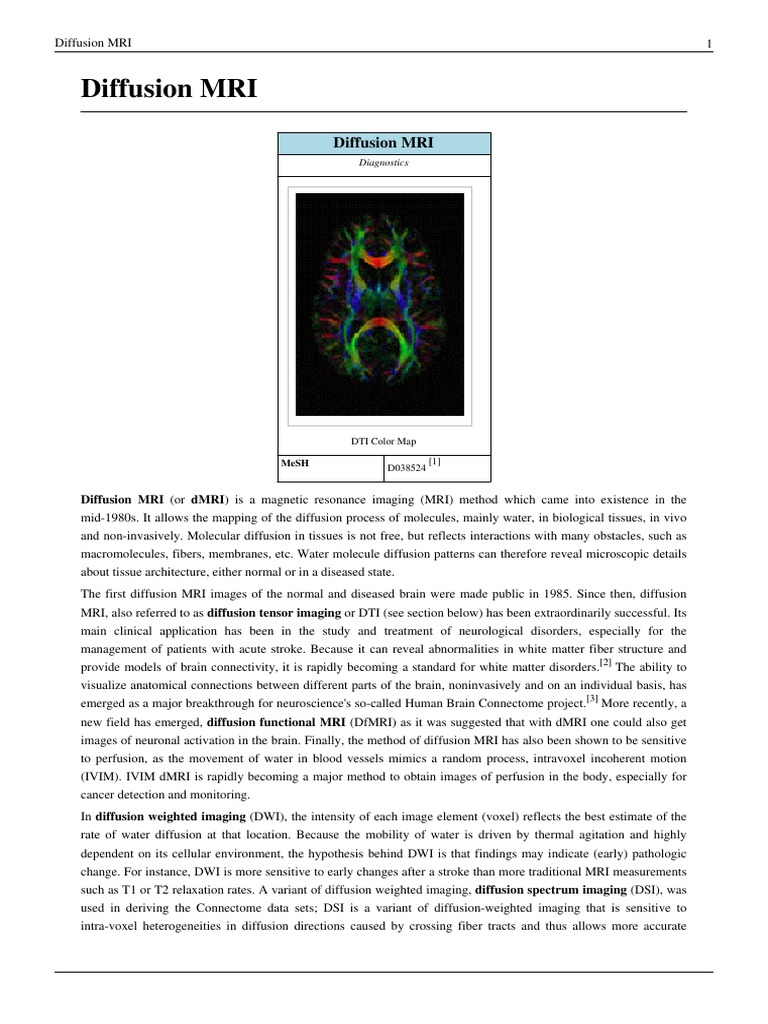Diffusion MRI | PDF | Magnetic Resonance Imaging | Teaching Mathematics