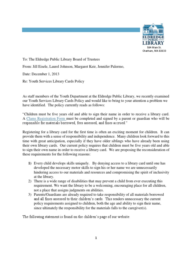 Library Policy Lis 777 | PDF | Public Library | Libraries