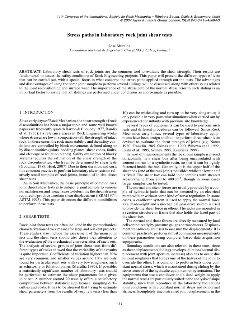 ISRM-11CONGRESS-2007-097 - Stress Paths in Laboratory Rock Joint Shear ...