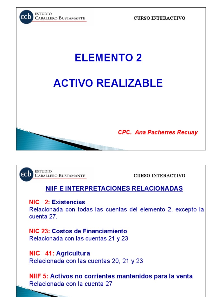 Activos Realizables | normas internacionales de INFORMACION FINANCIERA ...