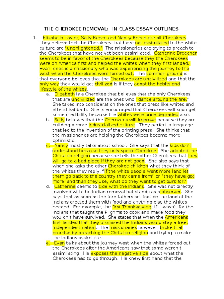 The Cherokee Removal | PDF | Native Americans In The United States ...