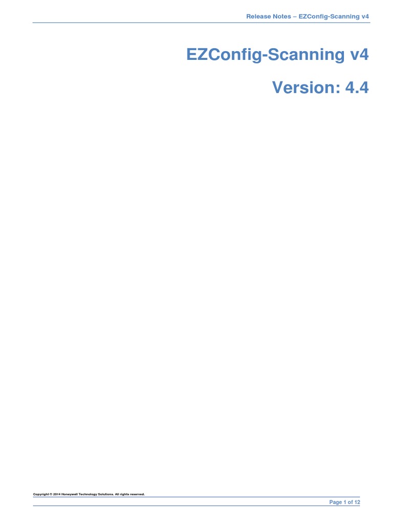 EZConfig 4.4 Release Notes | PDF | Web Browser | Barcode