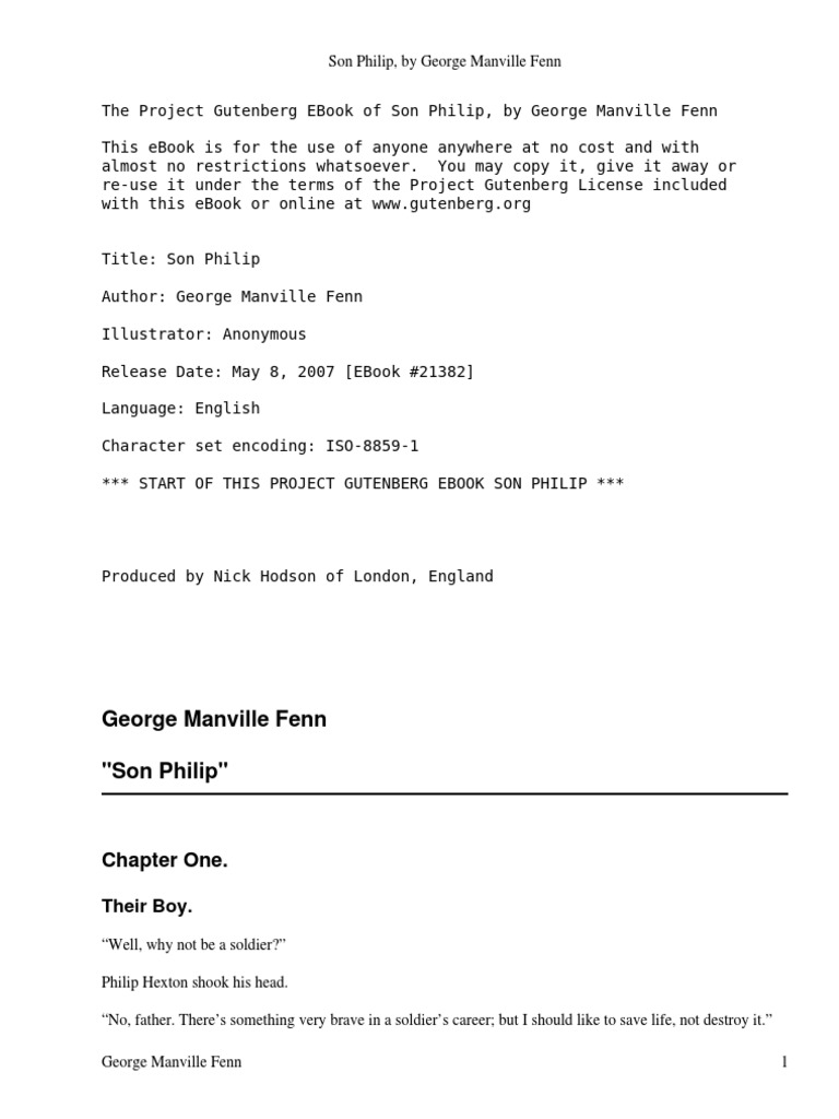 Son Philip by Fenn, George Manville, 1831-1909 | PDF | Coal Mining | Nature