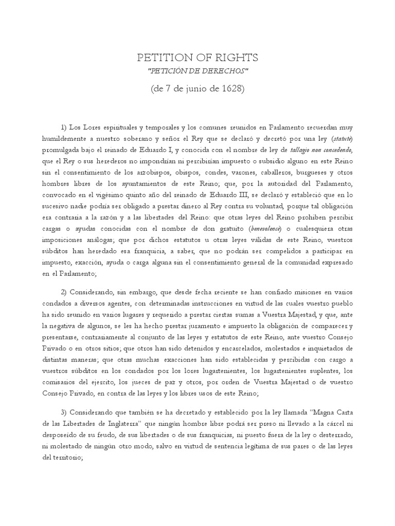 Petition of Rights (1628) | PDF | Política | Historia