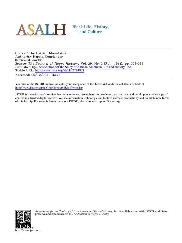 Lwa of The Haitian Mountains | PDF | Haitian Vodou | Haiti