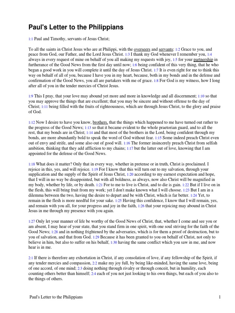 Philippians: A Letter of Joy and Unity | PDF | Project Gutenberg | E Books