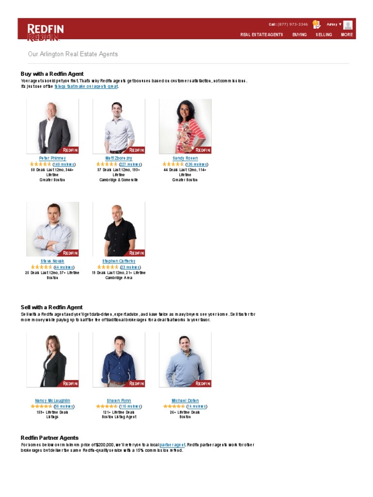 Our Arlington Real Estate Agents - Redfin | PDF | Real Estate Broker ...