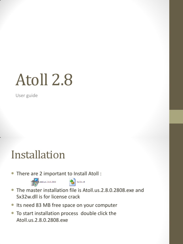 Atoll 2.8 User Guide | PDF | Installation (Computer Programs) | Antenna ...