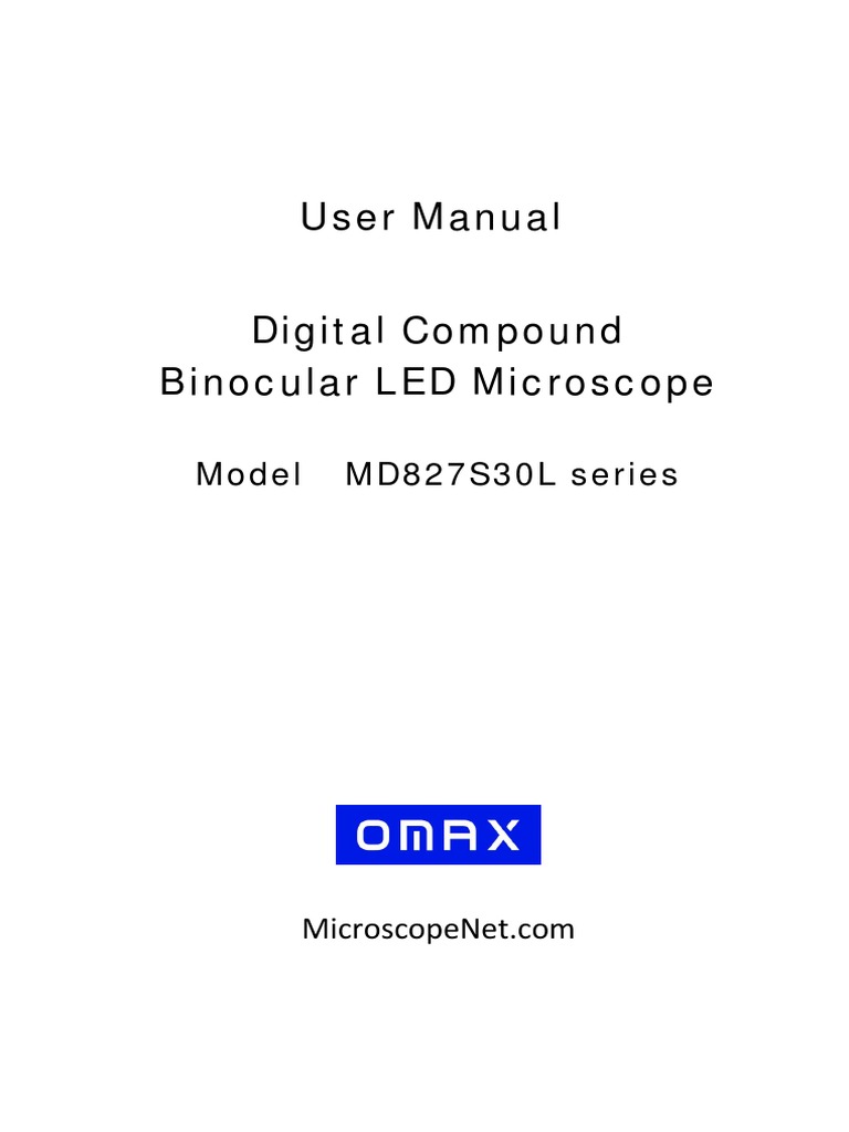 OMAX MD827S30L-X 879TYR Microscope User Manual | PDF | Aperture ...