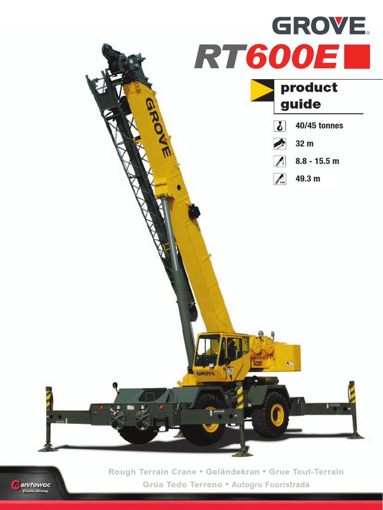 Catalogo Grua Grove Rt600e | PDF | Crane (Machine) | Truck