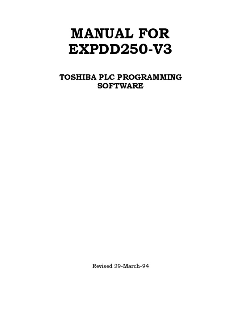 Manual for Toshiba PLC Programming Software Version 3.0 | PDF ...