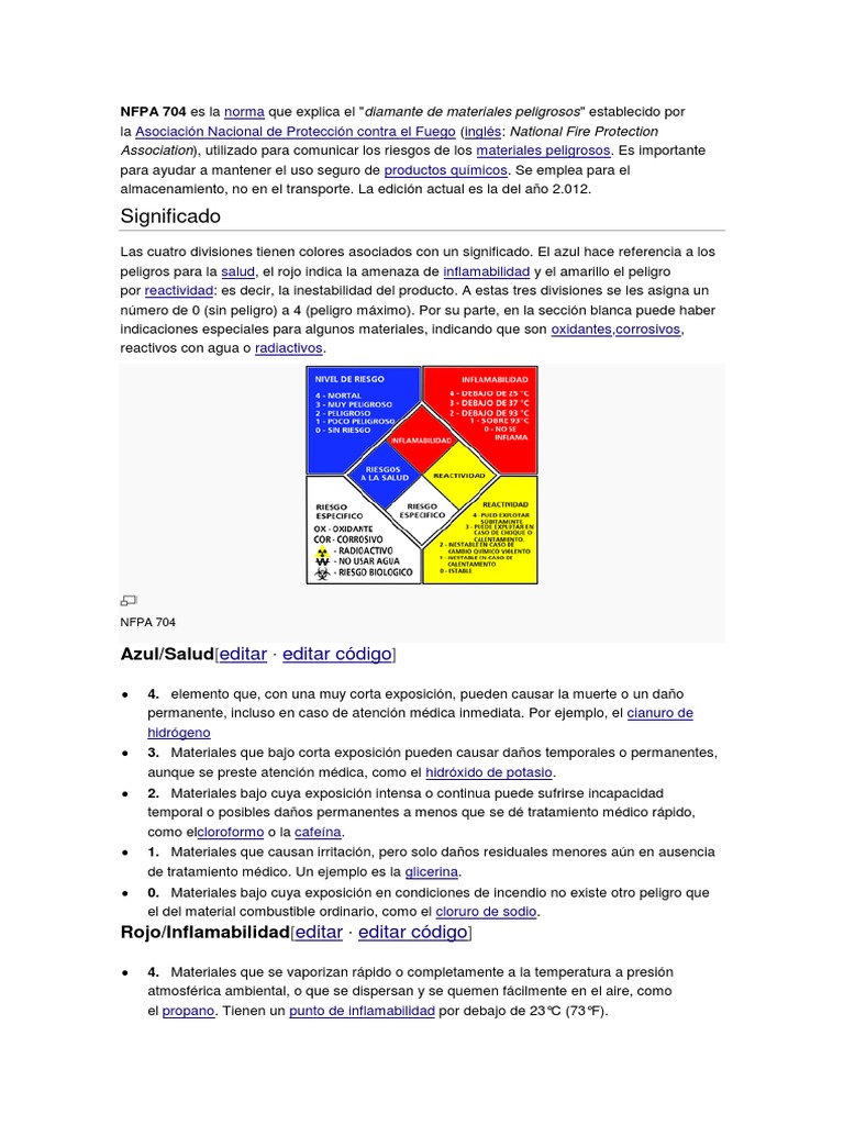 Nfpa 704 | PDF