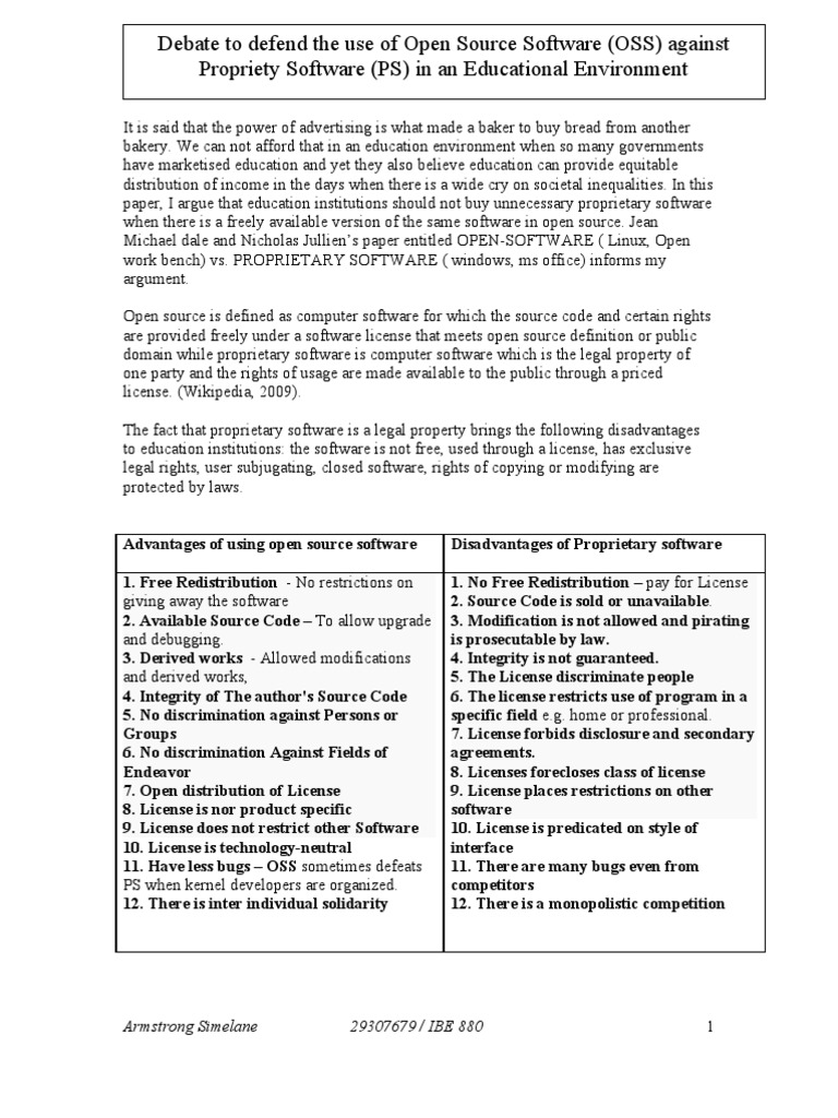 Debate | PDF | Proprietary Software | Source Code