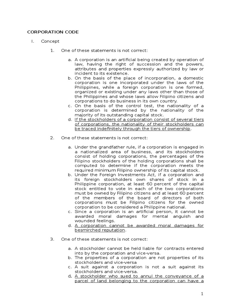 Corporation Code | PDF | Piercing The Corporate Veil | Corporations