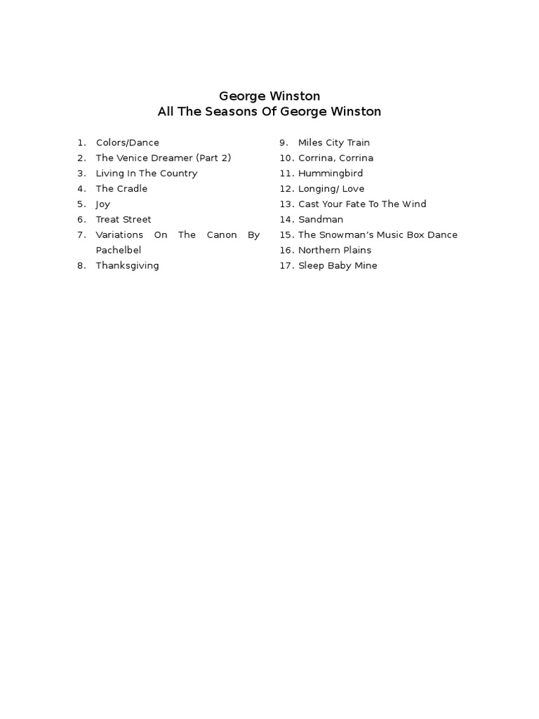 George Winston's Autumn Piano Collection | PDF | Art