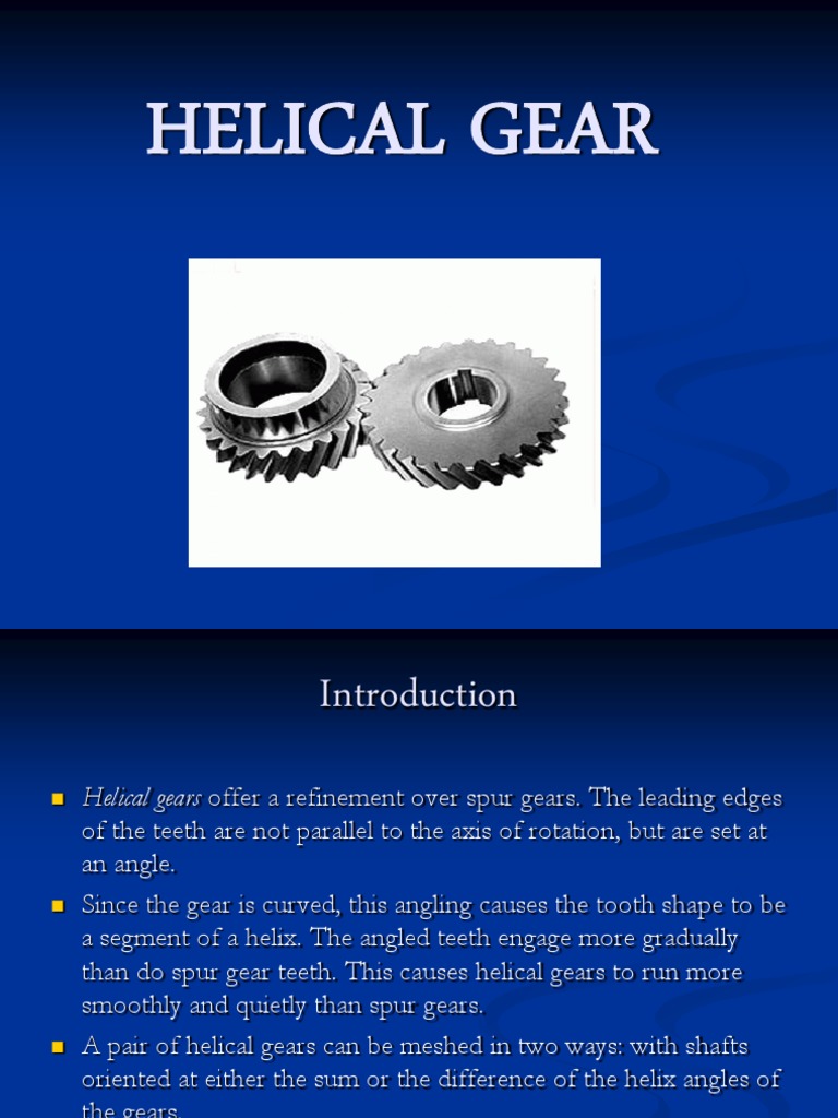 Helical Gear | PDF | Gear | Classical Mechanics