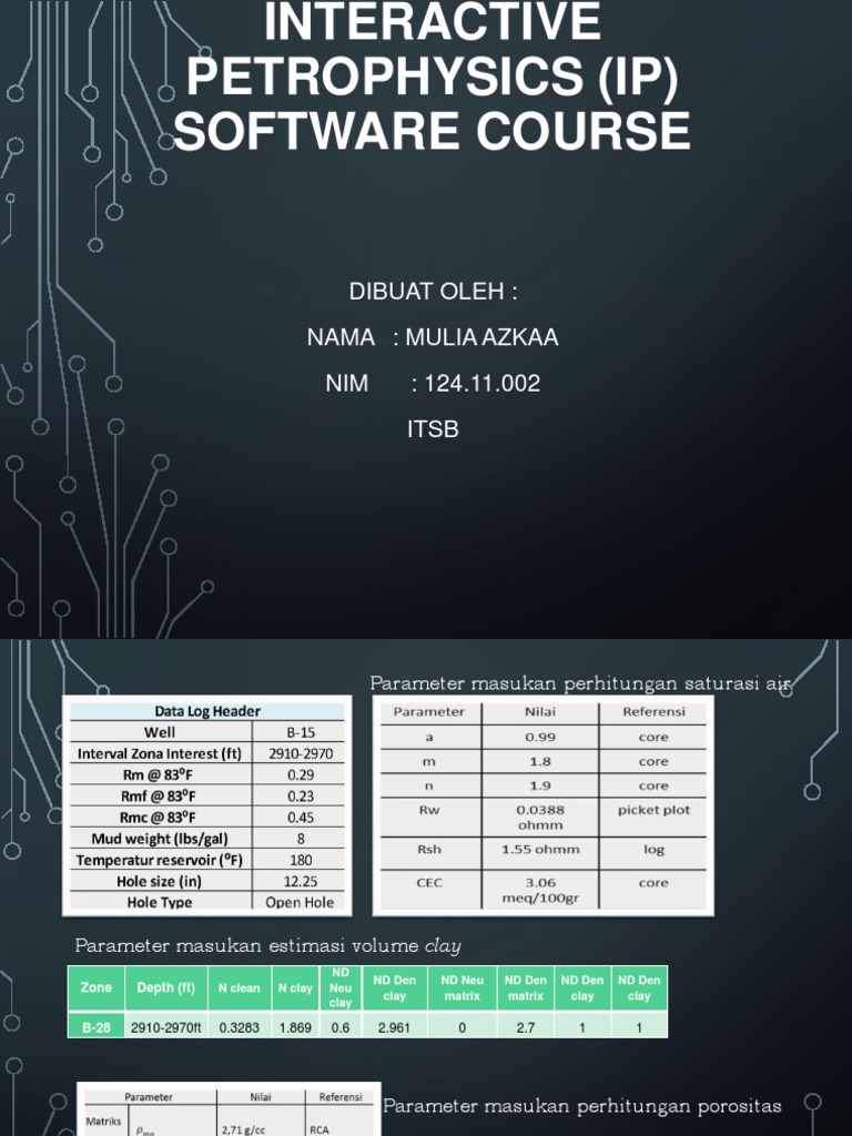 Interactive Petrophysics (Ip) Software Course Mulia Azkaa | PDF