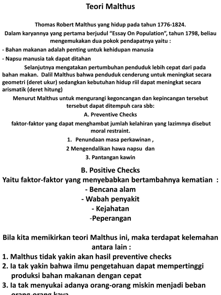 Teori Malthus | PDF