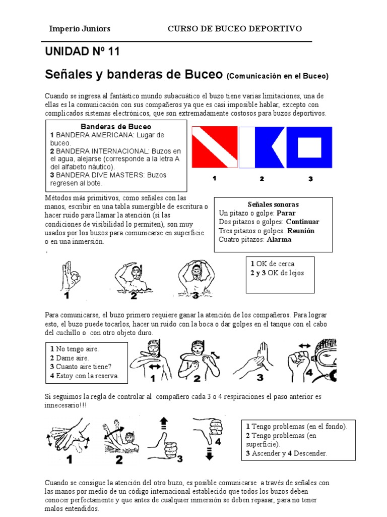 Unidad Nº 11 Señales y banderas de Buceo 2003 | Buceo bajo el agua | Prueba gratuita de 30 días ...