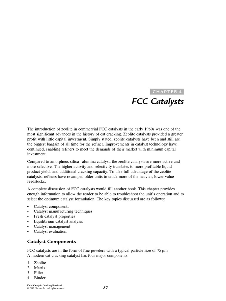FCC Catalysts: Catalyst Components | PDF
