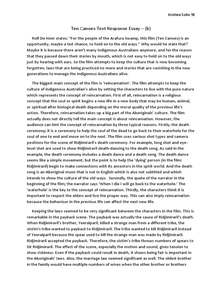Ten Canoes Text Response Essay 3 | Download Free PDF | Indigenous ...