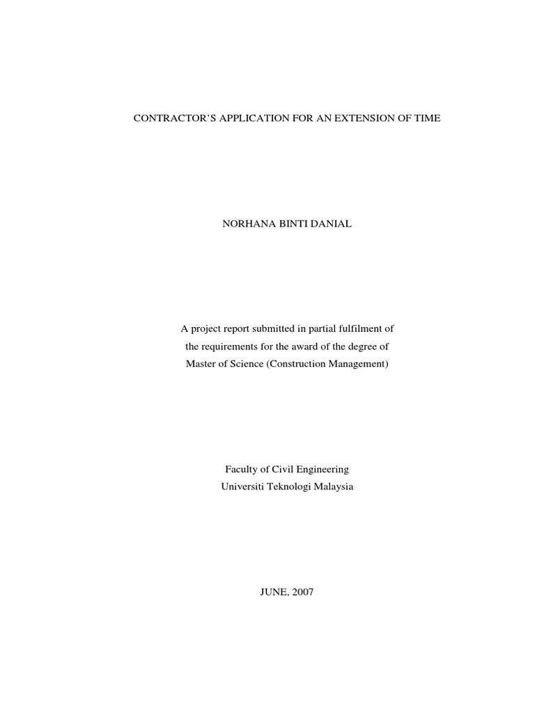 Time Extension in Construction Project | PDF