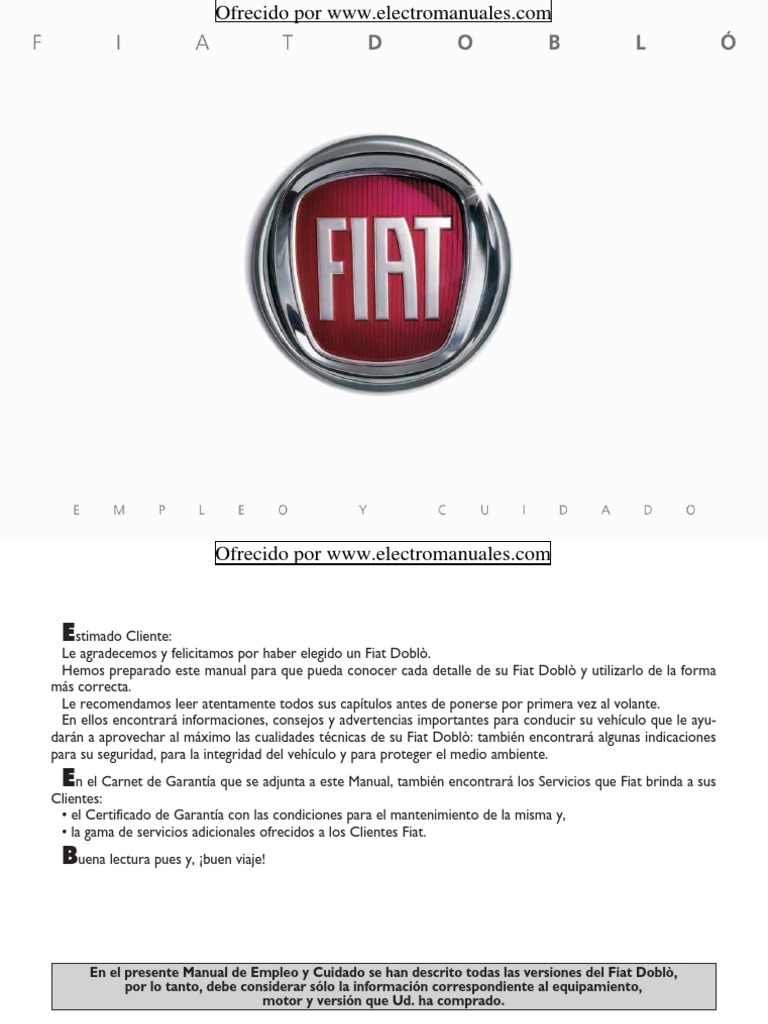 Manual Fiat Doblo | PDF | Airbag | Gasolina