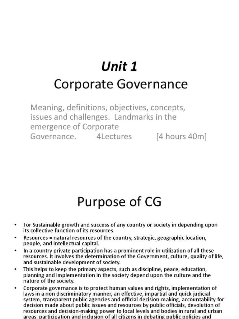 Corporate governance introduction.ppt | Corporate Governance | Governance