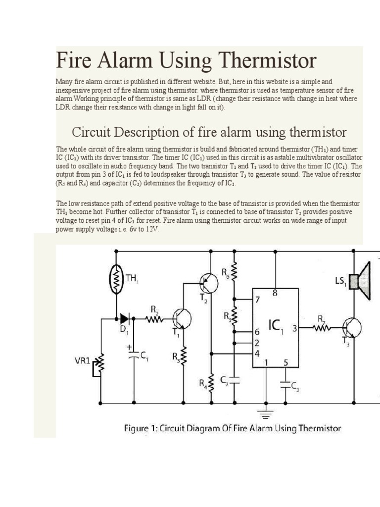 Fire Alarm Using Thermistor | Electronic Circuits | Electrical Components