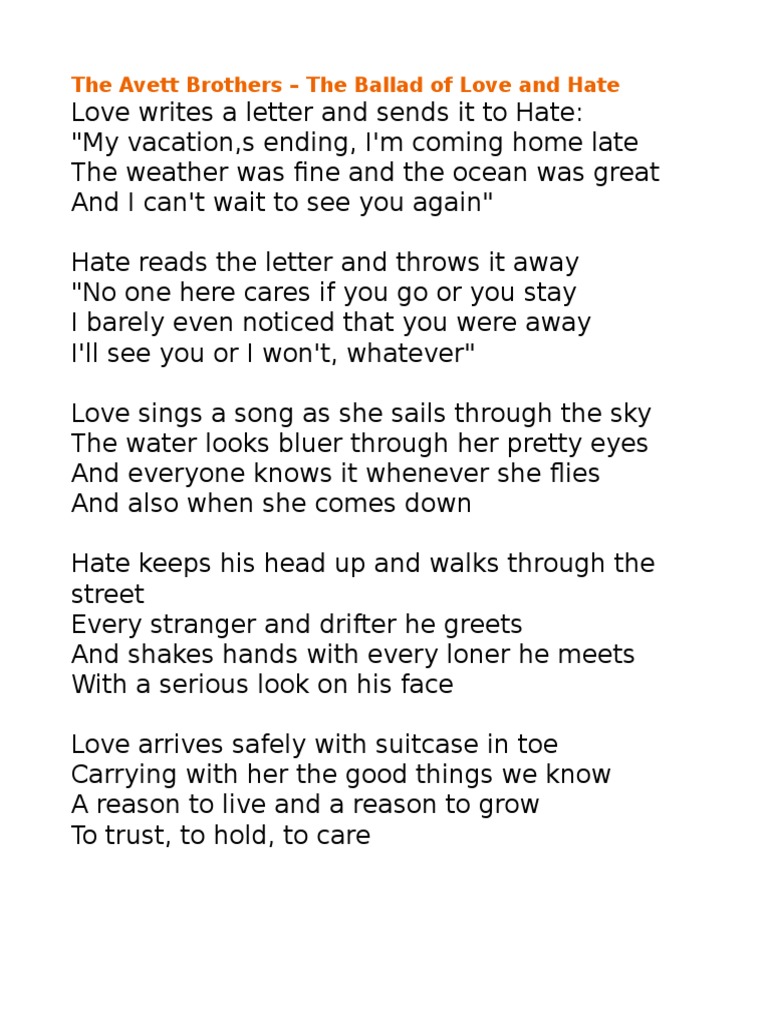 Ballad Poems About Love