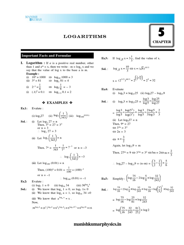 Logarithms | PDF | Logarithm | Functions And Mappings