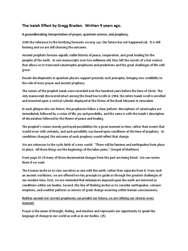 The Isaiah Effect by Gregg Braden | PDF | Prayer | Prophecy