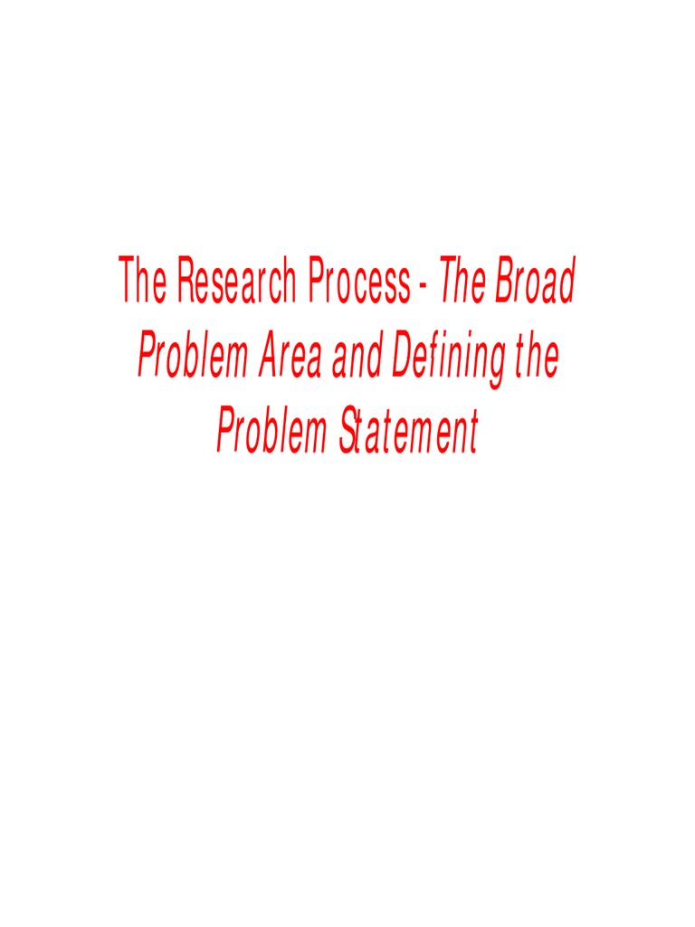Defining Broad Problem Areas in Research | PDF | Citation | Bibliography